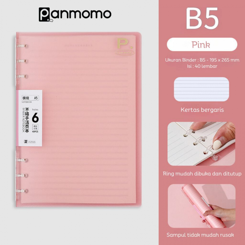 Soft Cover 6 Ring Slim File Binder Panmomo