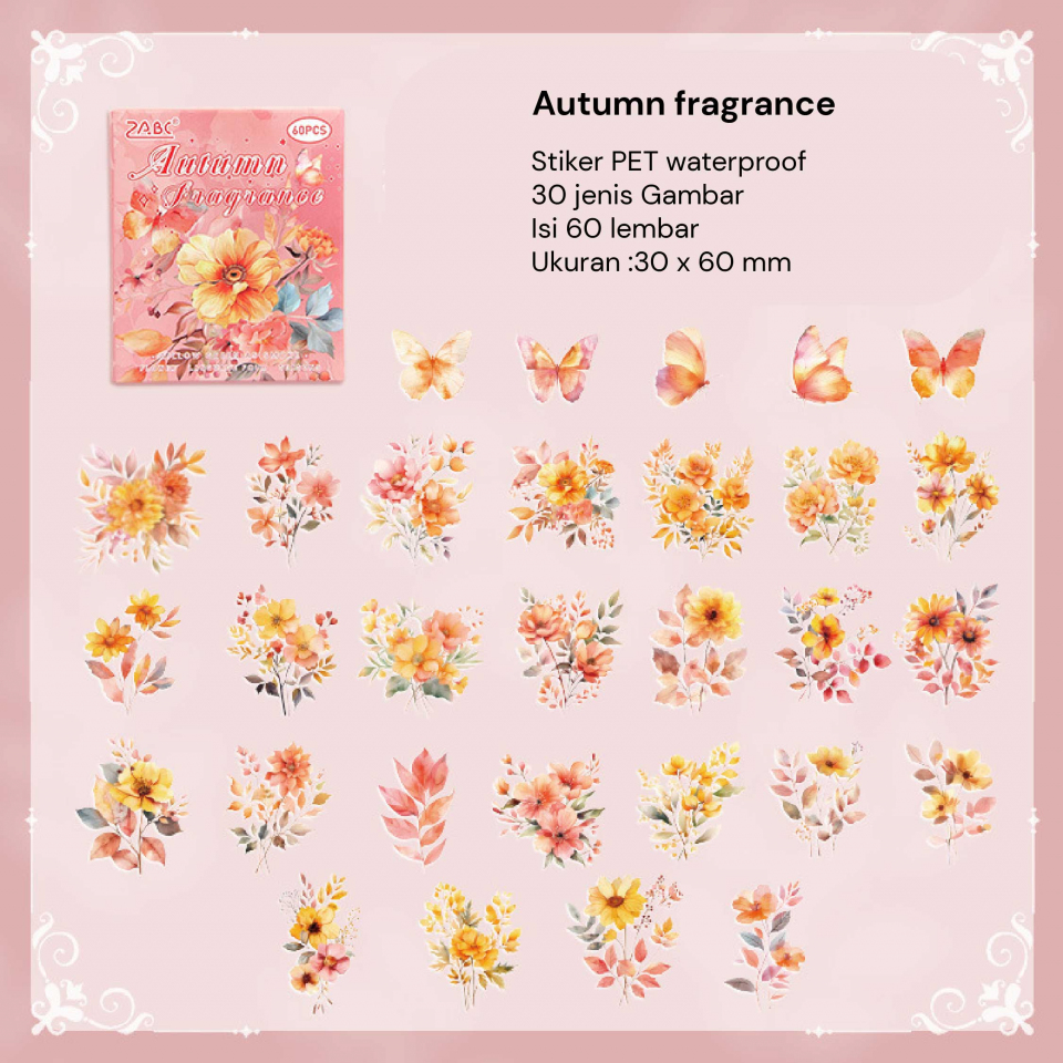 Elegant Flower Diary Deco Sticker | panmomo.com