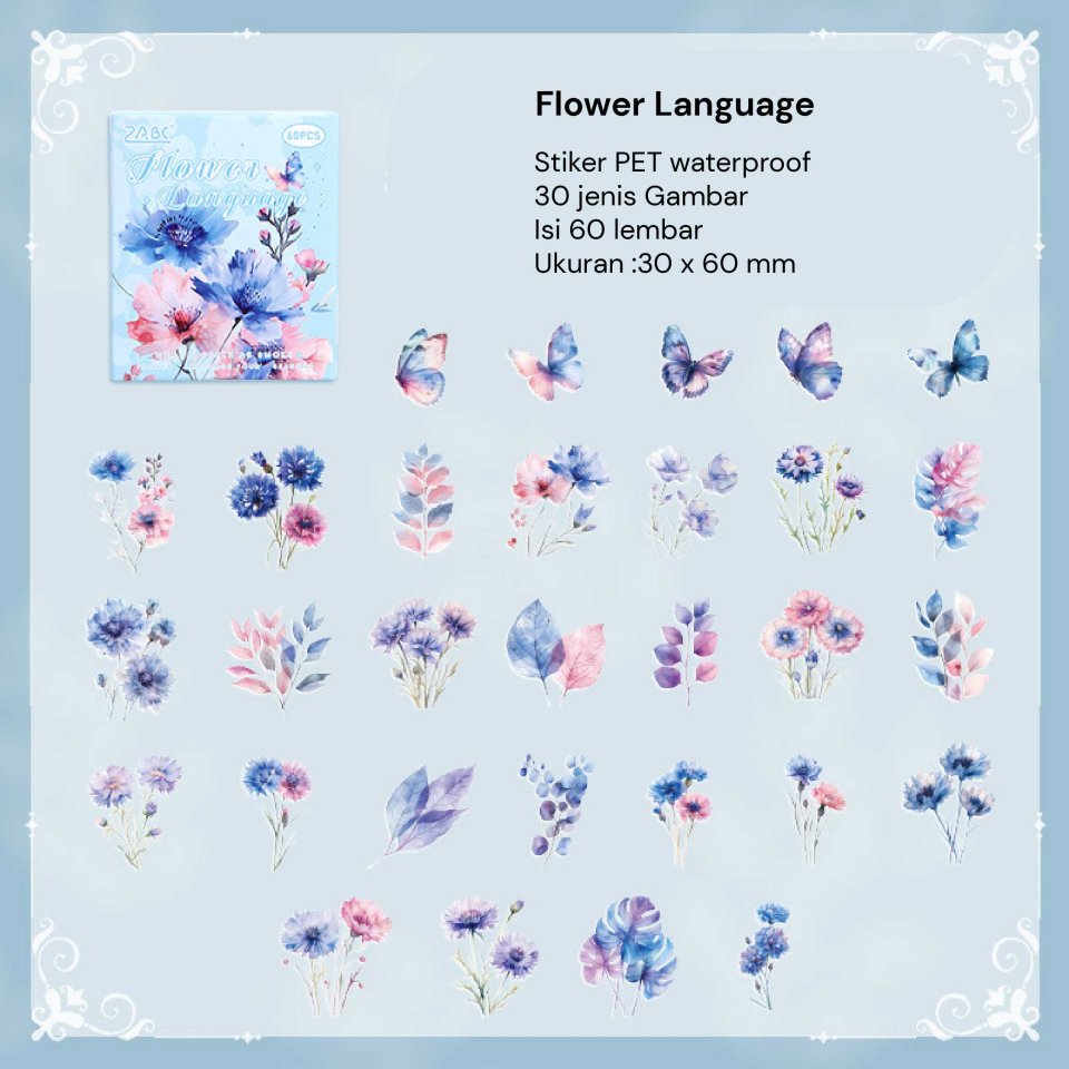 Elegant Flower Diary Deco Sticker | panmomo.com