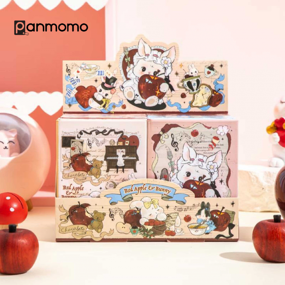 Red Apple and Bunny A7 Pocket Notebook | panmomo.com