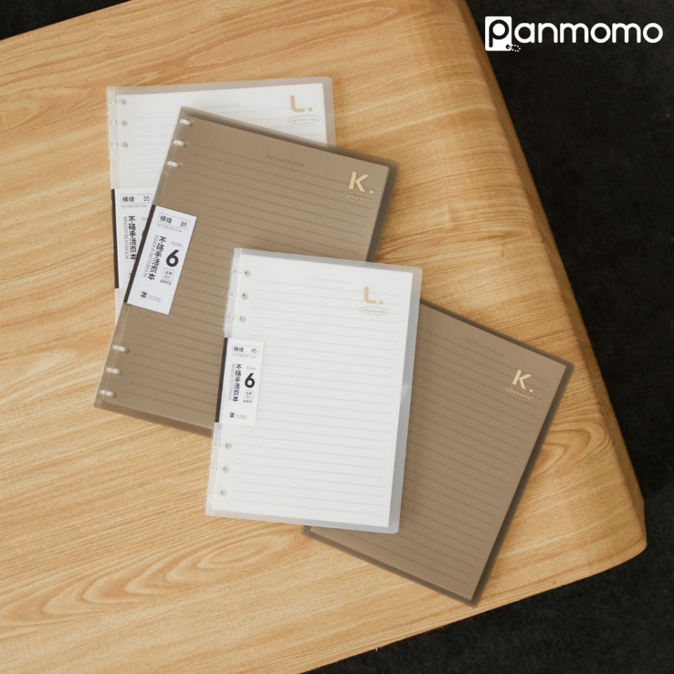 Hard Cover 6 Ring Slim File Binder | panmomo.com