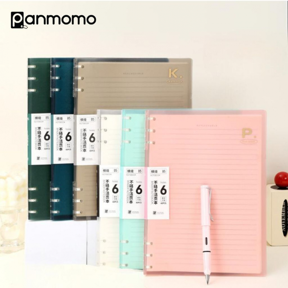 Soft Cover 6 Ring Slim File Binder | panmomo.com
