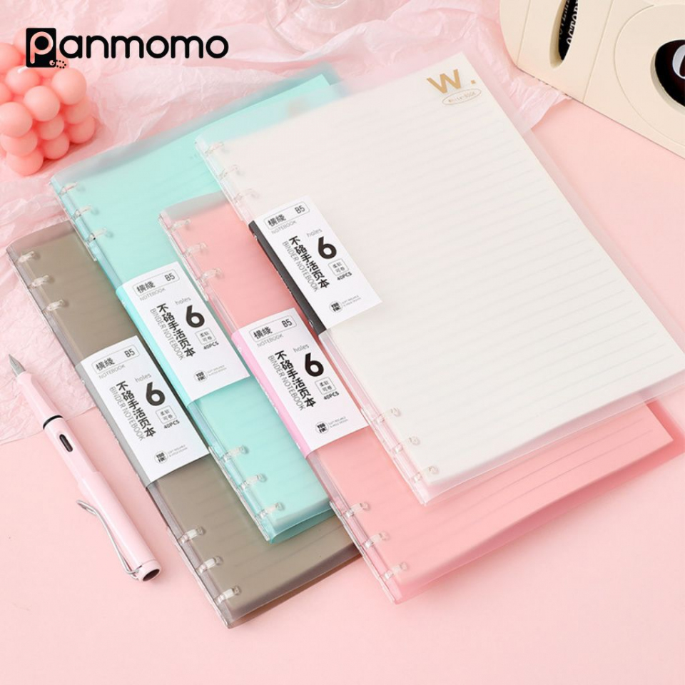 Soft Cover 6 Ring Slim File Binder | panmomo.com