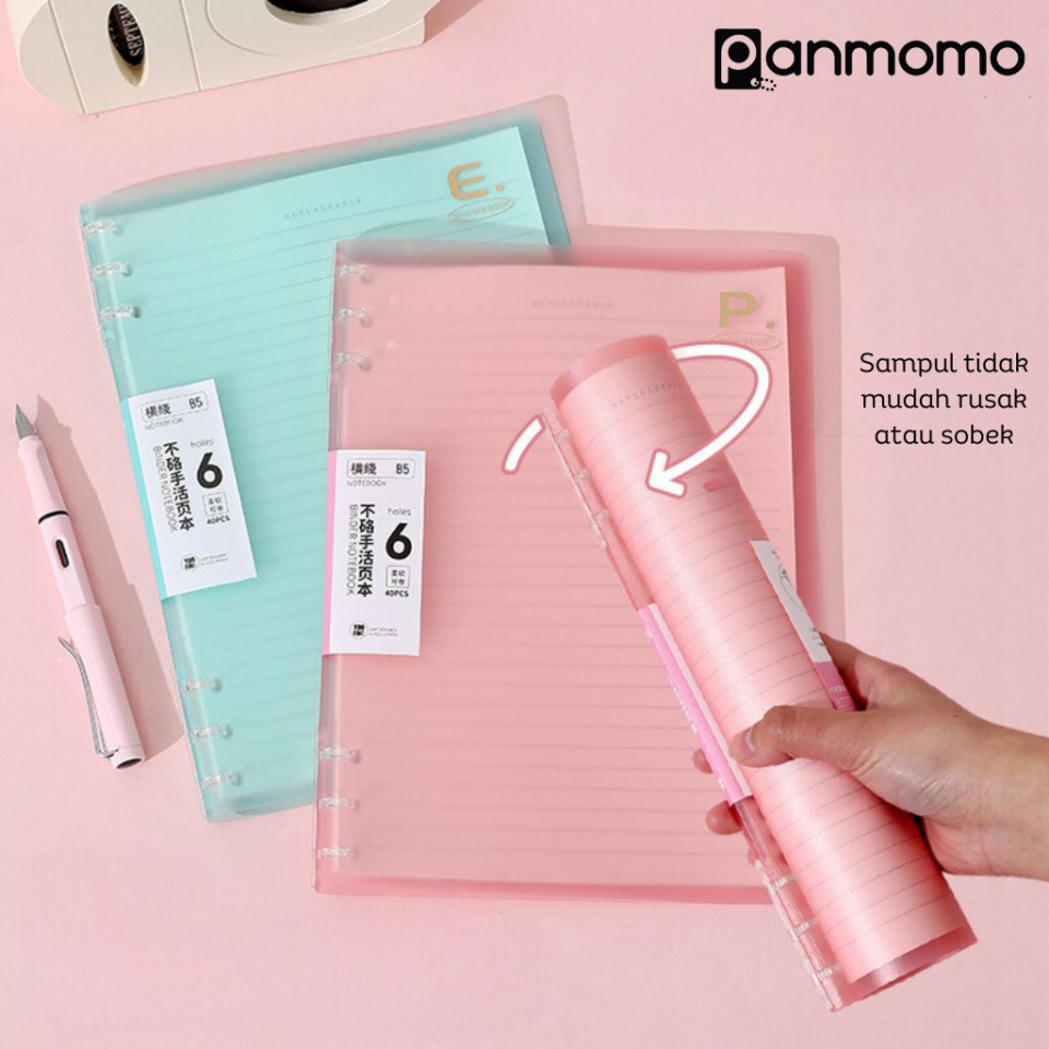 Soft Cover 6 Ring Slim File Binder | panmomo.com